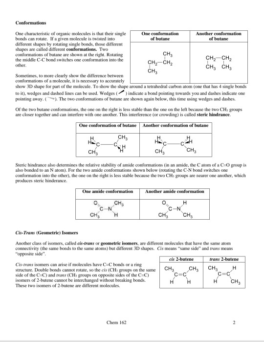 Solved Model Building Exercise I Isomers and Conformations | Chegg.com