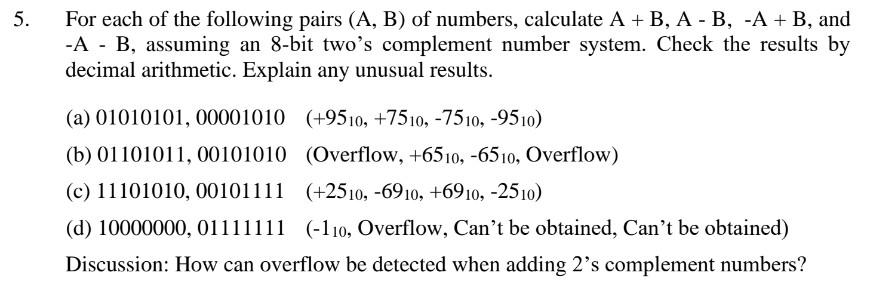 Solved For each of the following pairs (A,B) of numbers, | Chegg.com