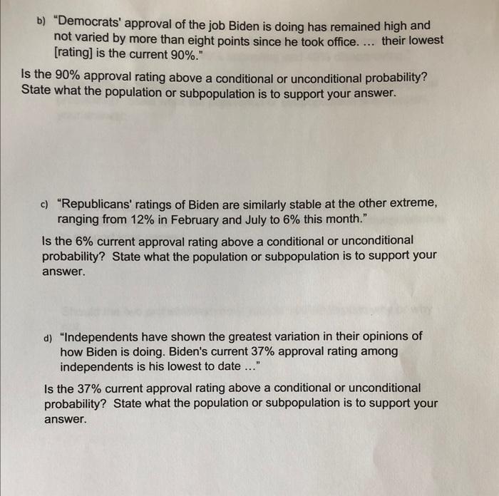 Solved 4. Conditional vs unconditional probabilities Results | Chegg.com