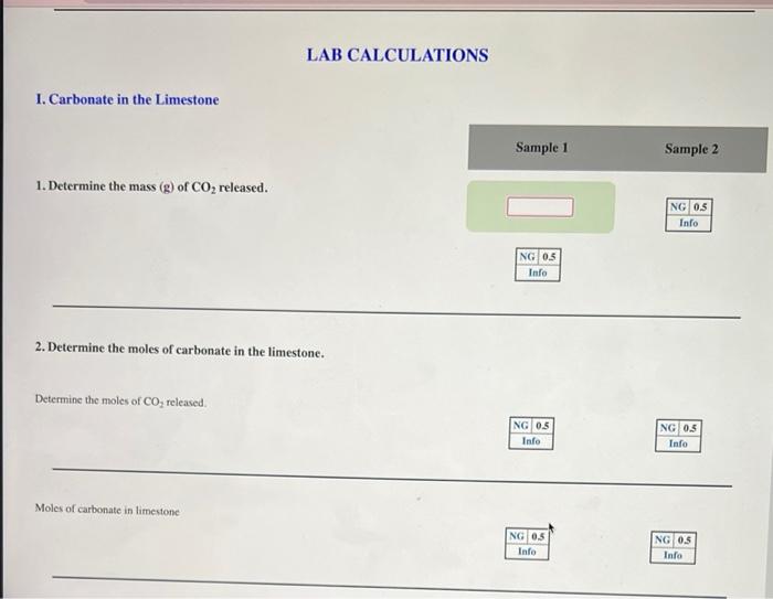 LAB DATA LAB CALCULATIONSLAB CALCULATIONS 1. | Chegg.com