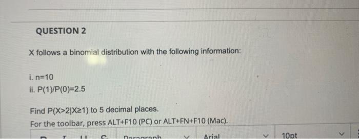 Solved X follows a binomial distribution with the following | Chegg.com