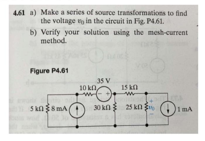 Solved 4.61 a) Make a series of source transformations to | Chegg.com