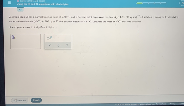 Solved GASES, LIQUIDS, AND SOLIDS Using the Kf and Kb | Chegg.com