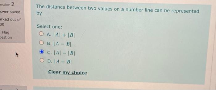 Solved estion 2 The distance between two values on a number | Chegg.com Solved estion 2 The distance between two values on a number | Chegg.com
