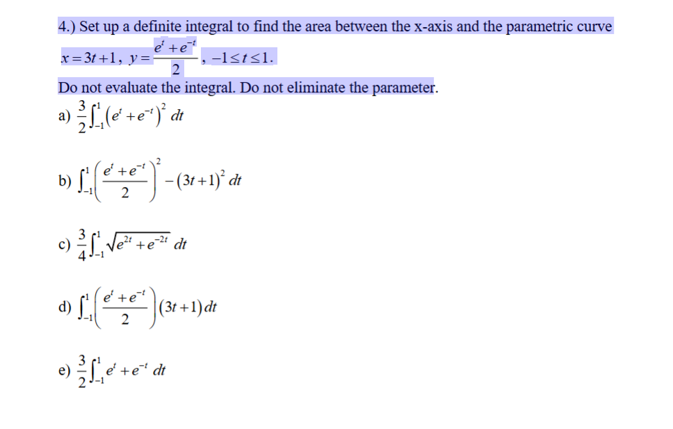 Solved 4.x-axis and the parametric | Chegg.com