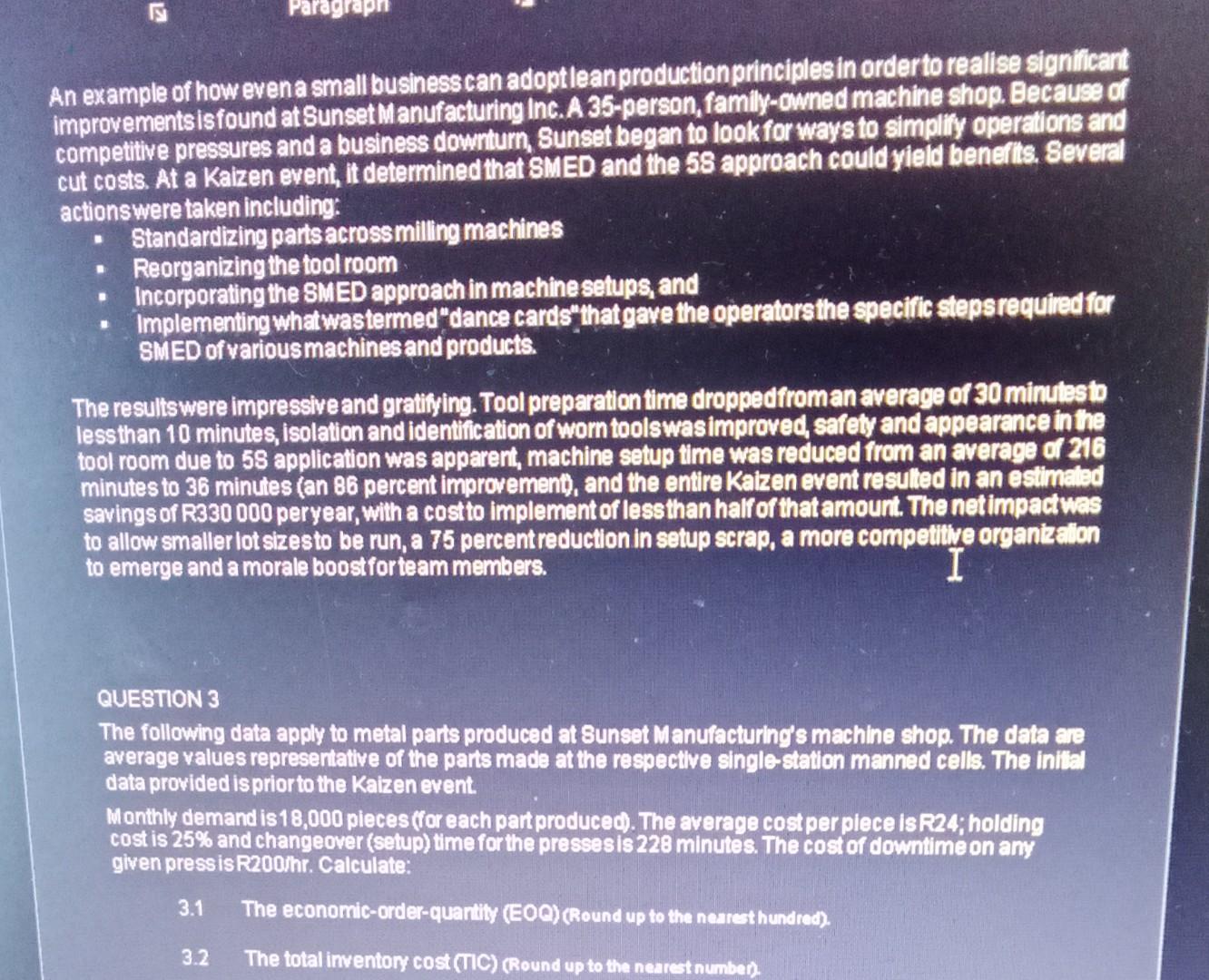 Solved 2 An example of how even a small business can adopt | Chegg.com