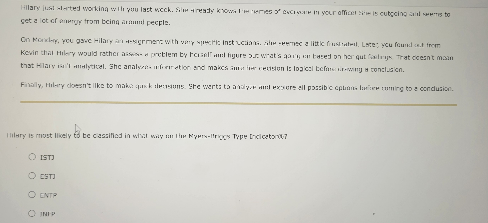 Solved Hilary just started working with you last week. She | Chegg.com