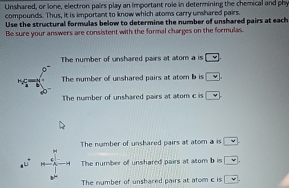 Solved Unshared, or lone, electron pairs play an important | Chegg.com