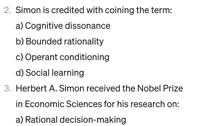 Solved Simon is credited with coining the term:a) ﻿Cognitive | Chegg.com