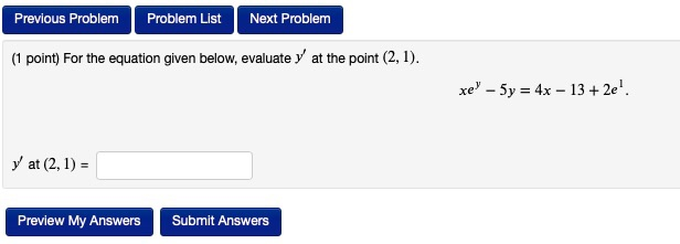 Solved Previous Problem Problem List Next Problem (1 point) | Chegg.com