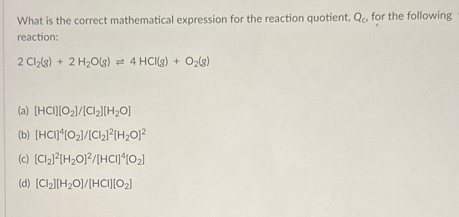 Solved What is the correct mathematical expression for the | Chegg.com