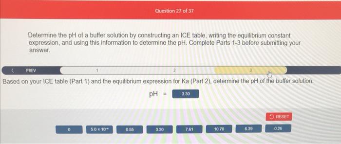 Solved Determine the pH of a buffer solution by constructing | Chegg.com