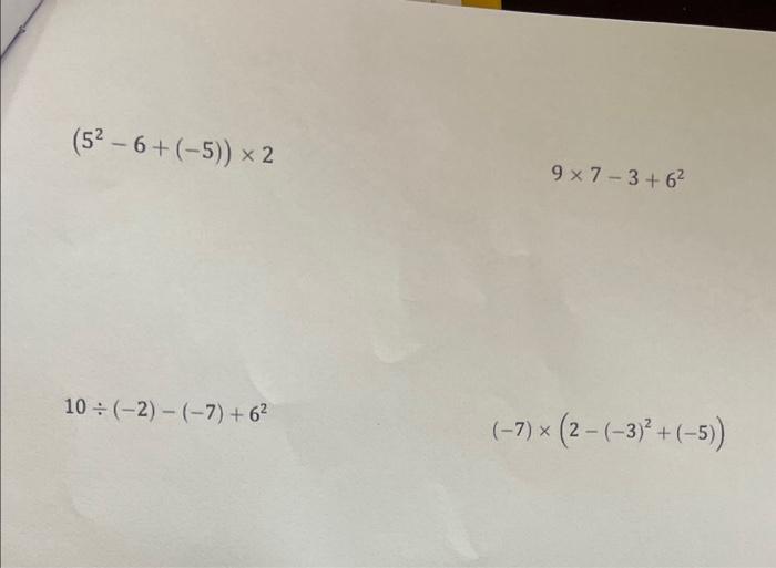 Solved PARTE I. Resuelva cada expresión usando el orden | Chegg.com
