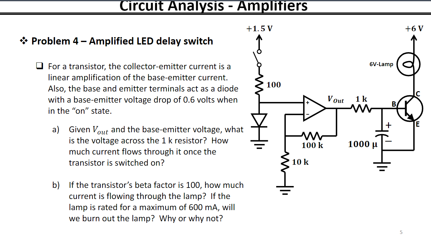 Solved Circuit Analysis - ﻿AmplitiersProblem 4 - ﻿Amplified | Chegg.com