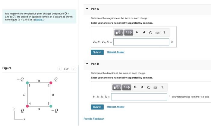 Solved Two negative and two positive point charges | Chegg.com