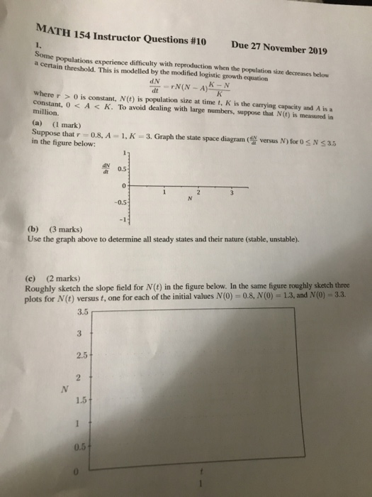 Solved MATH 154 Instructor Questions #10 Due 27 November | Chegg.com