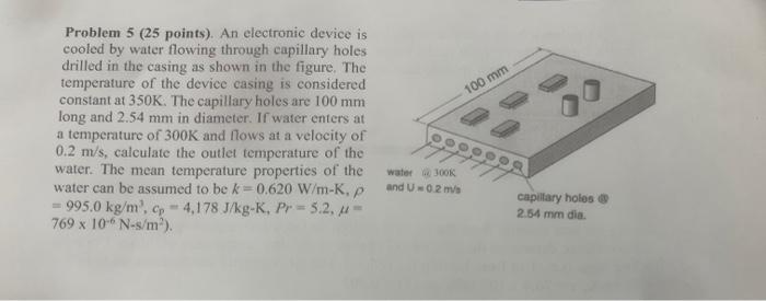 Solved Problem 5 (25 points). An electronic device is cooled | Chegg.com