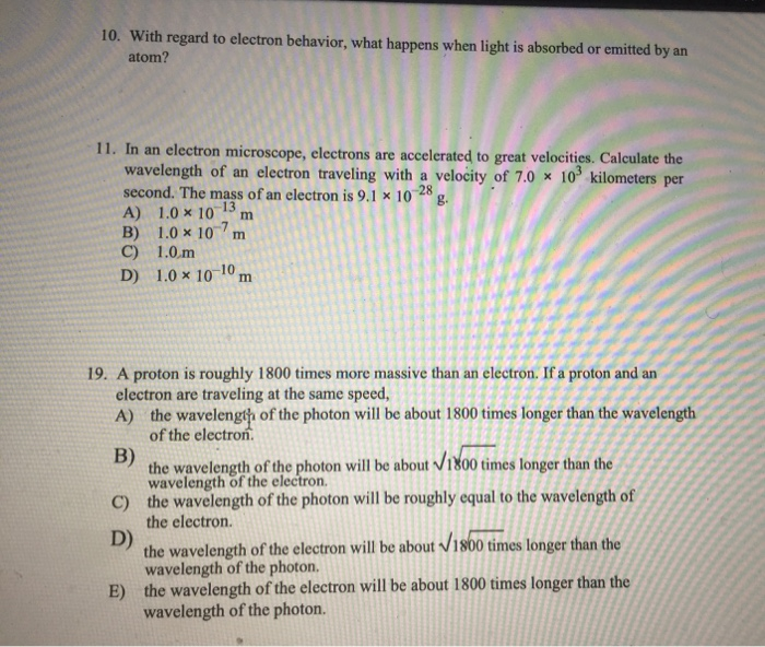 Solved 10. With regard to electron behavior, what happens | Chegg.com