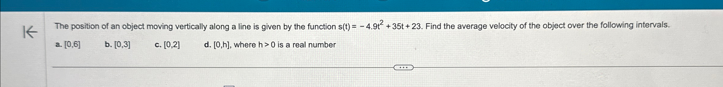 Solved The Position Of An Object Moving Vertically Along A