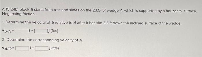Solved A 15.2 -lbf block B starts from rest and slides on | Chegg.com