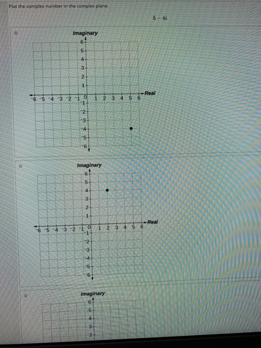Solved Plot the complex number in the complex plane. 5 - 4 | Chegg.com