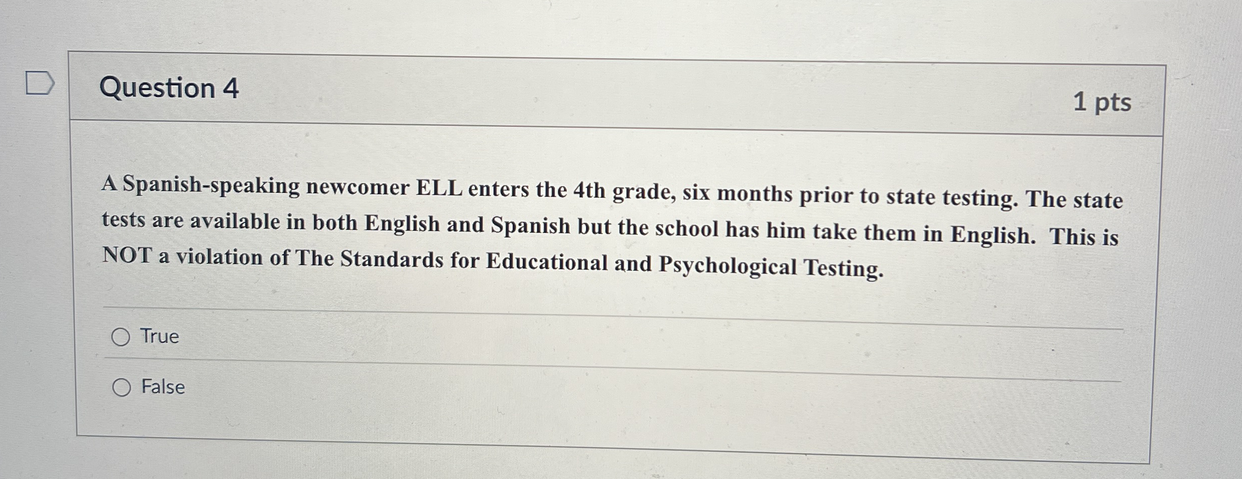 Solved Question 41 ﻿ptsA Spanish-speaking newcomer ELL | Chegg.com