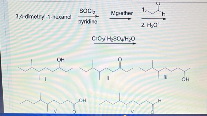 Solved pyridine SOCl2 Mg/ether 2.H3O+A CrO3/H2SO4/H2O | Chegg.com