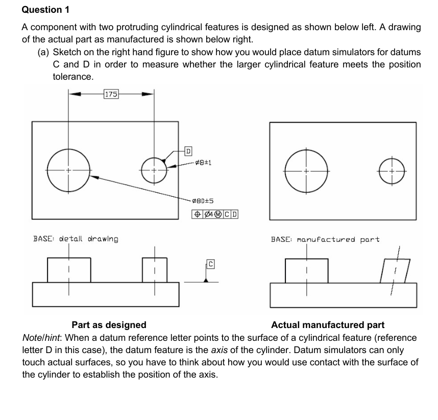 Solved Part as designedActual manufactured partNote/hint: | Chegg.com