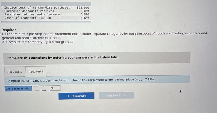 Solved Problem 4-3A Computing merchandising amounts and | Chegg.com