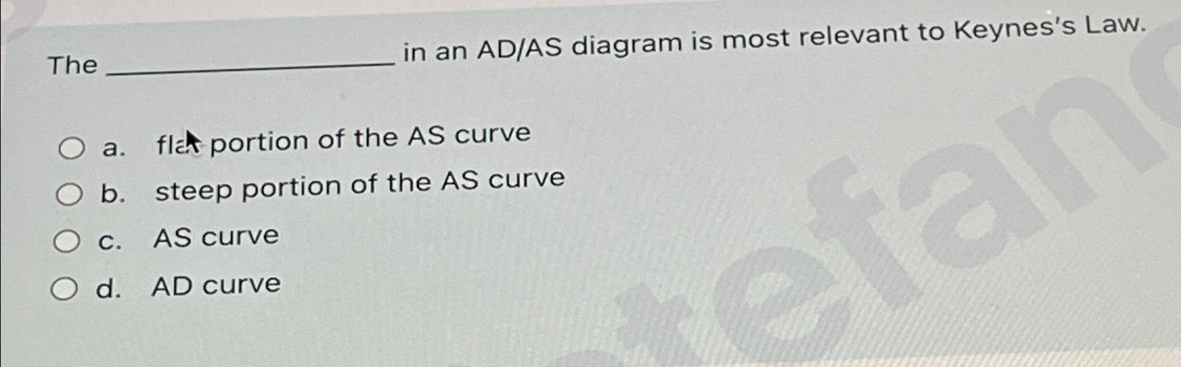 Solved The ﻿in an AD/AS diagram is most relevant to | Chegg.com