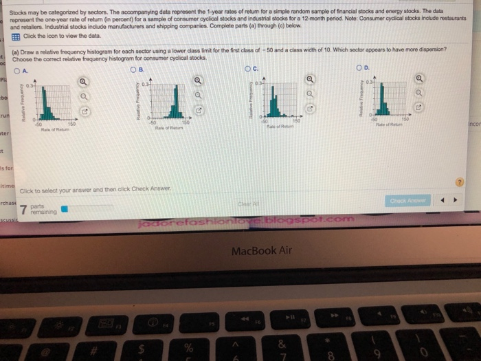 Stocks may be categorized by sectors. The | Chegg.com