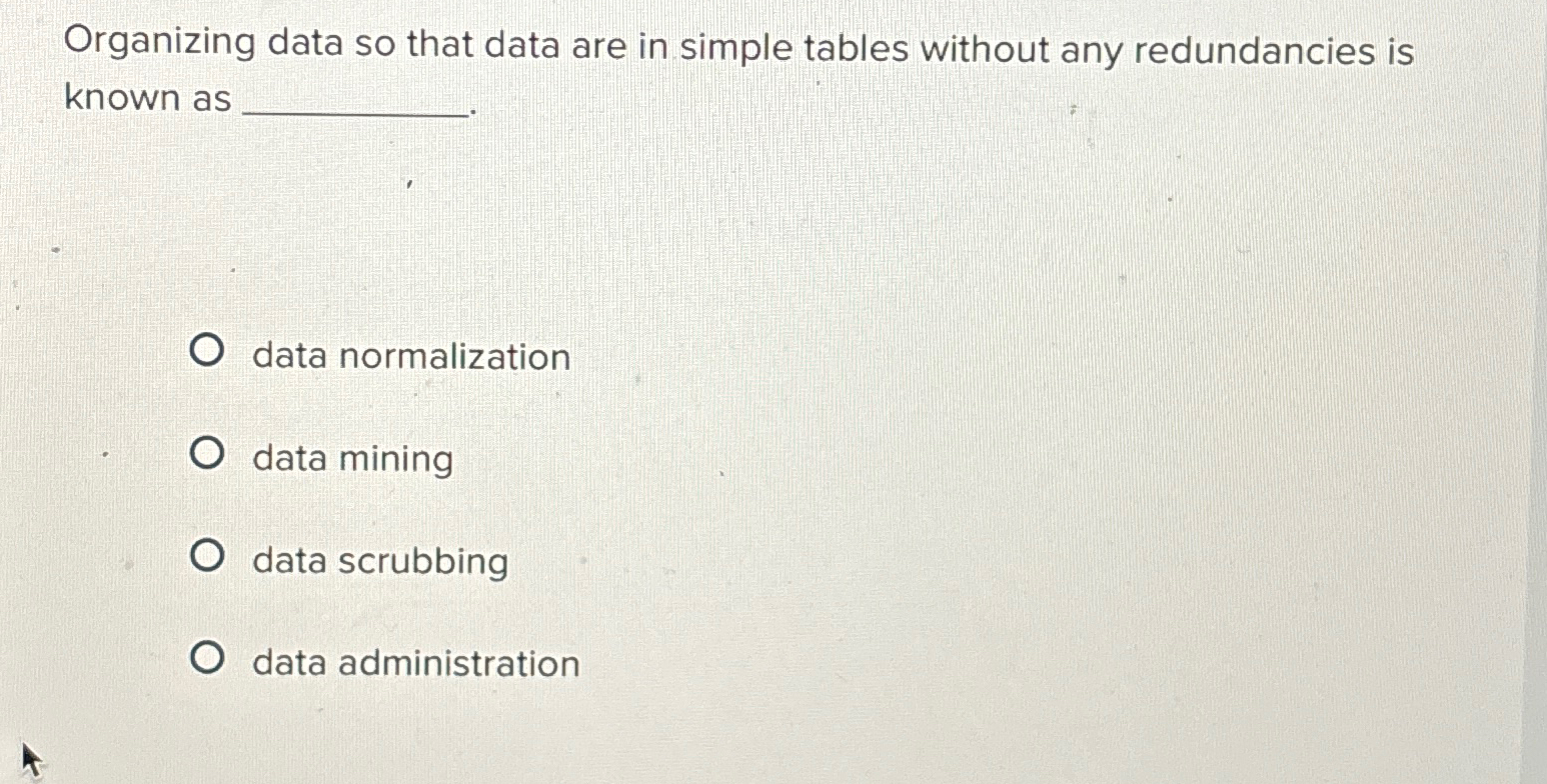 Solved Organizing data so that data are in simple tables | Chegg.com