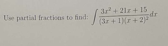 Solved Use partial fractions to find: | Chegg.com