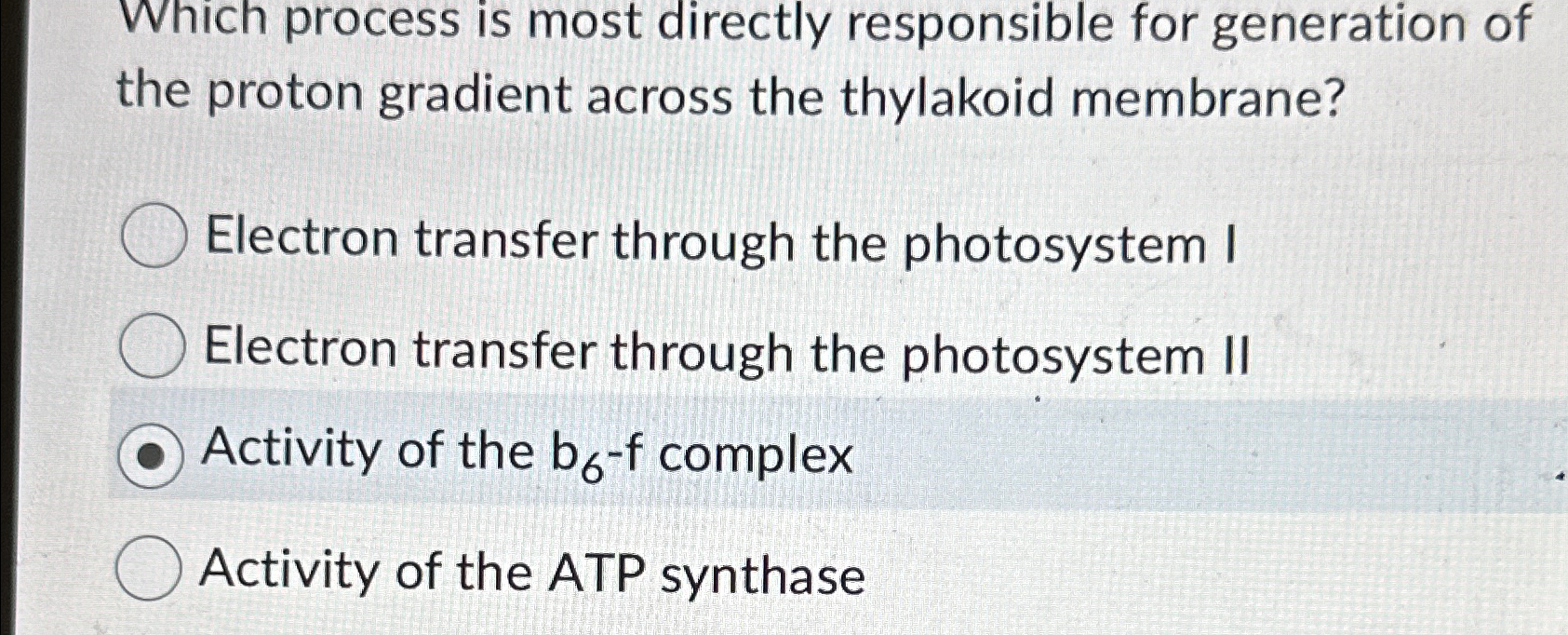 Solved Which process is most directly responsible for | Chegg.com
