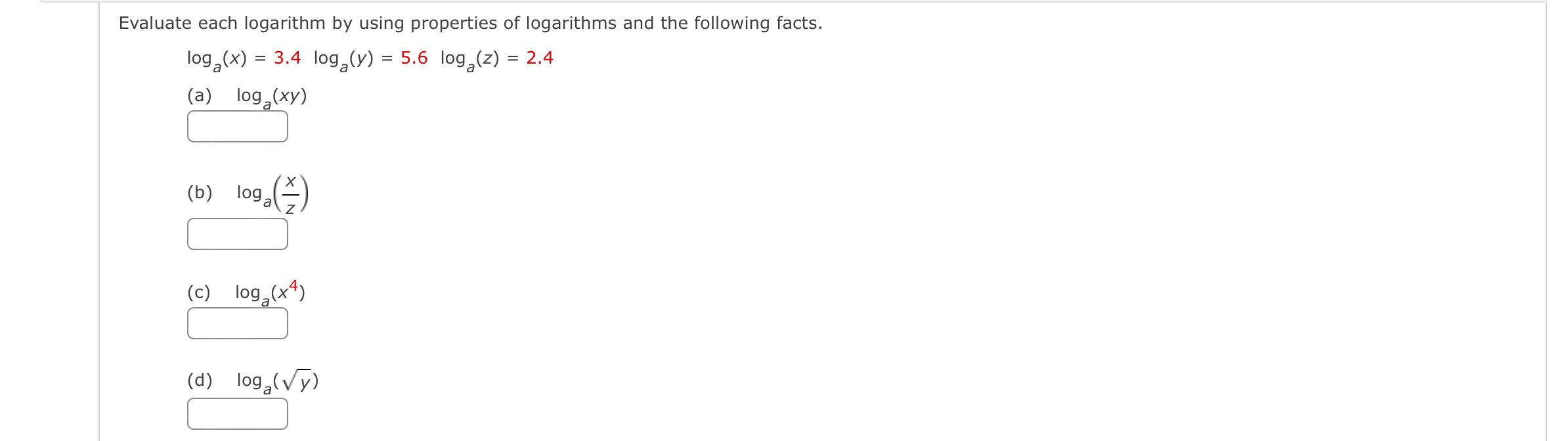 Solved Evaluate each logarithm by using properties of | Chegg.com