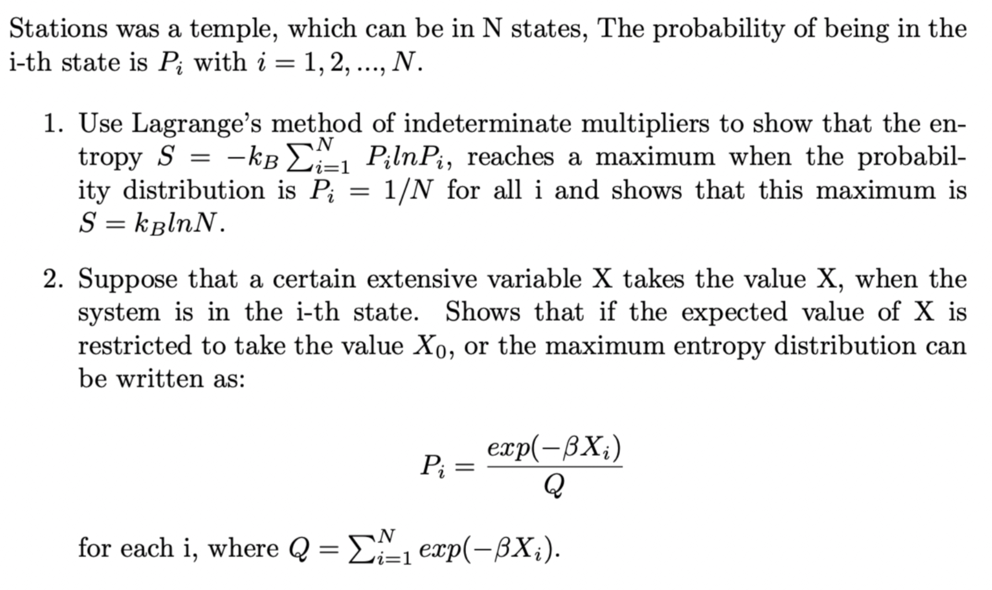 Solved Please solve 2, ﻿its an entropy excersise. Stations | Chegg.com