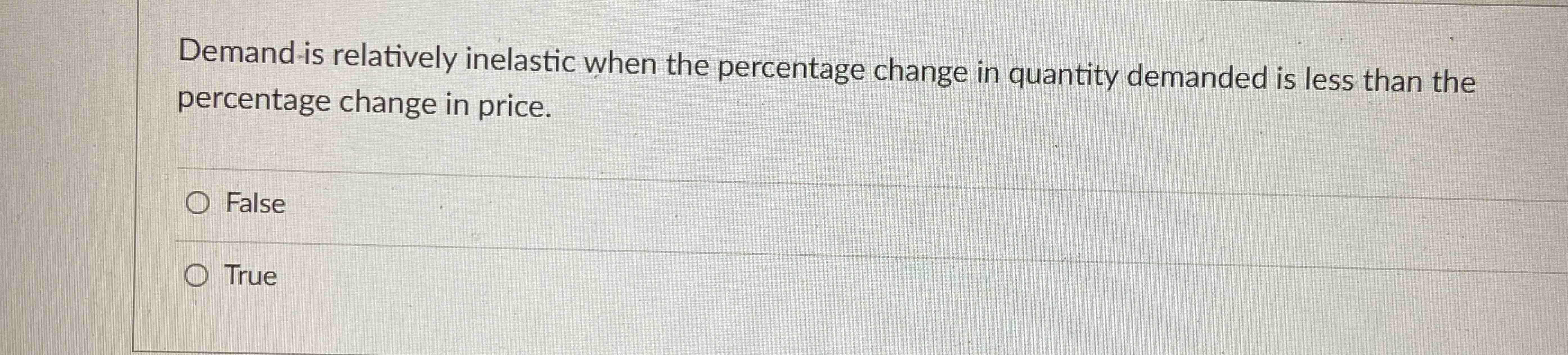 Solved demand is relatively inelastic when the percentage | Chegg.com