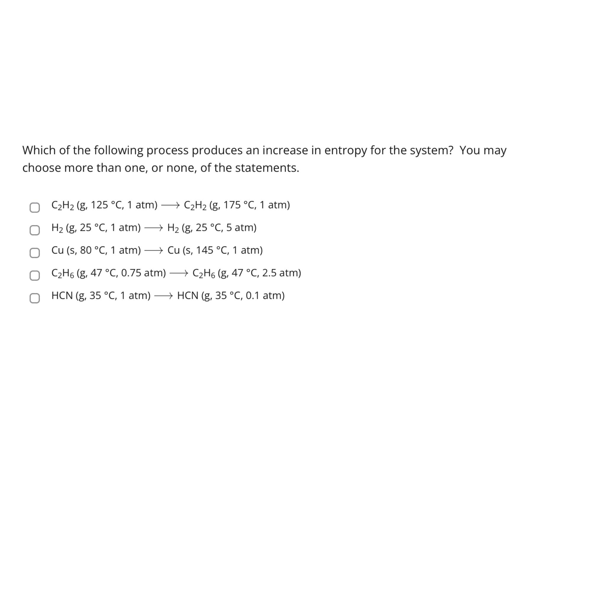 Solved Which of the following process produces an increase | Chegg.com