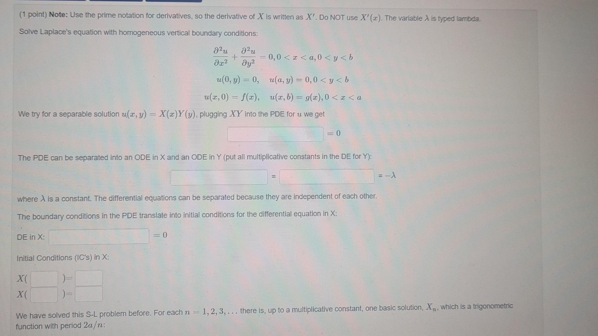 Solved (1 point) Note: Use the prime notation for | Chegg.com