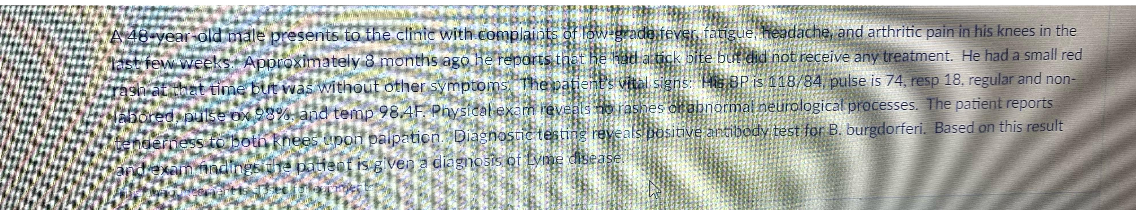 A 48-year-old male presents to the clinic with | Chegg.com