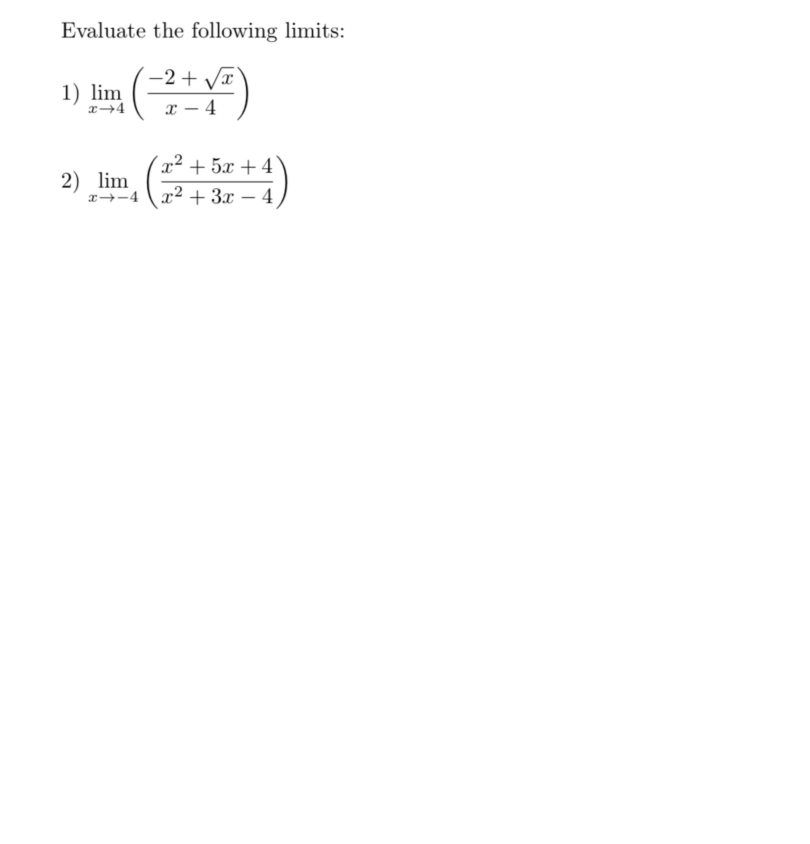 Solved Evaluate the following | Chegg.com