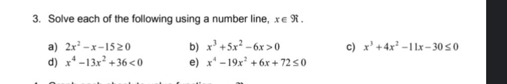 Solved 3. Solve each of the following using a number line, | Chegg.com