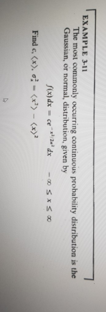 Solved EXAMPLE 3-11 The most commonly occurring continuous | Chegg.com