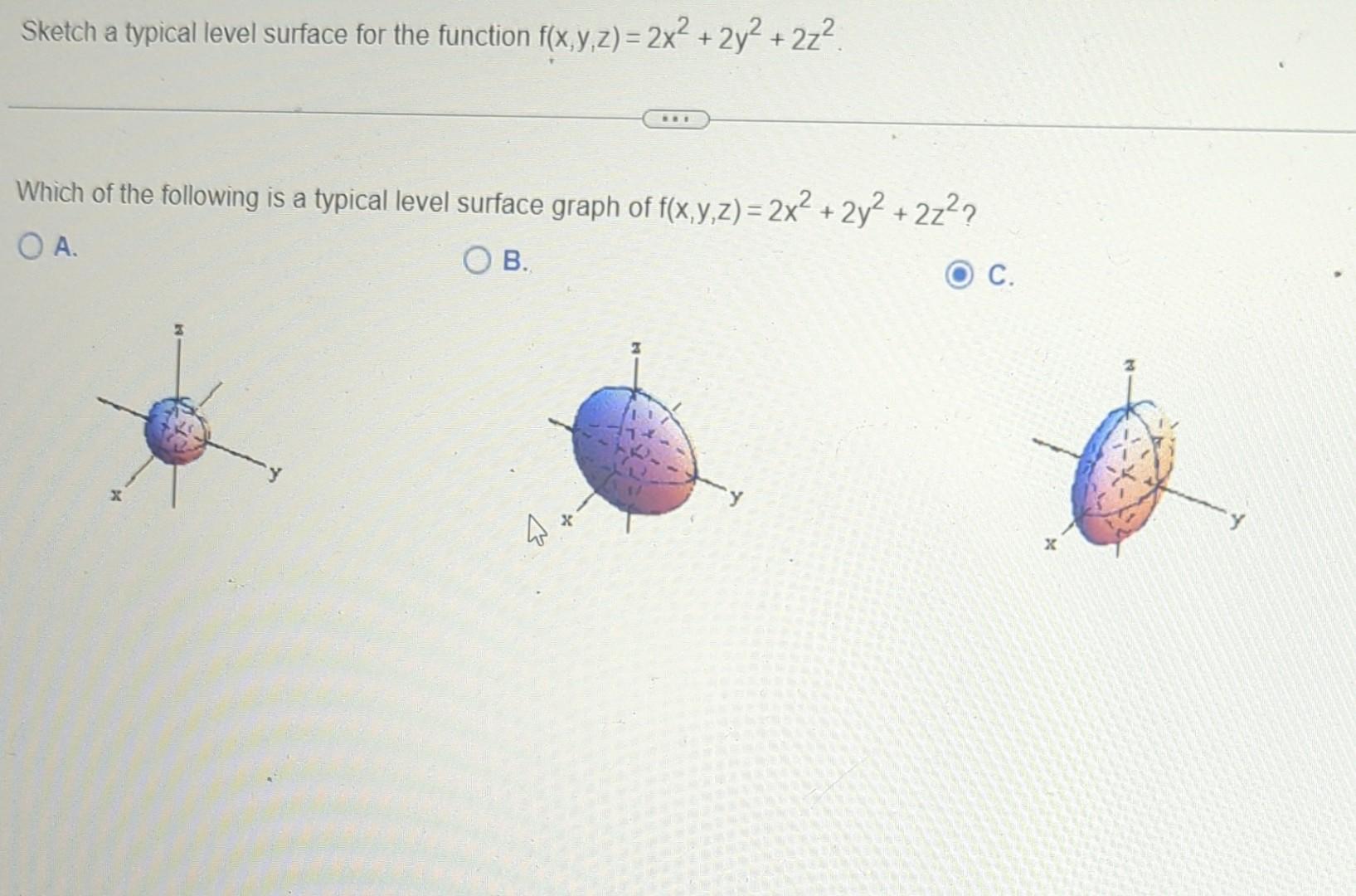Solved Sketch a typical level surface for the function | Chegg.com