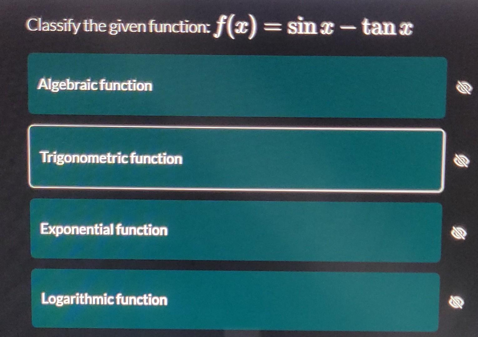Solved Classify The Given Function F x sinx tanx Chegg