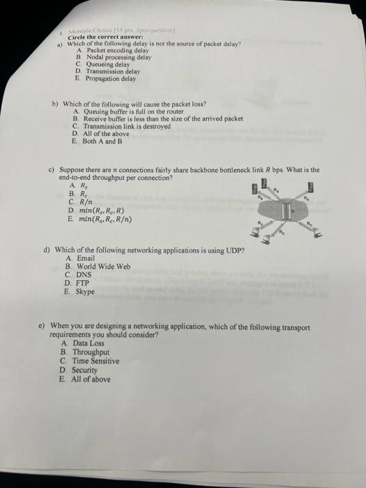 Solved 1. Multiple Choice [15 pts, 3pts/question] Circle the | Chegg.com
