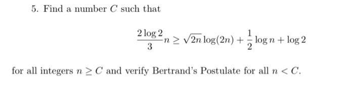 Solved 5. Find a number C such that | Chegg.com