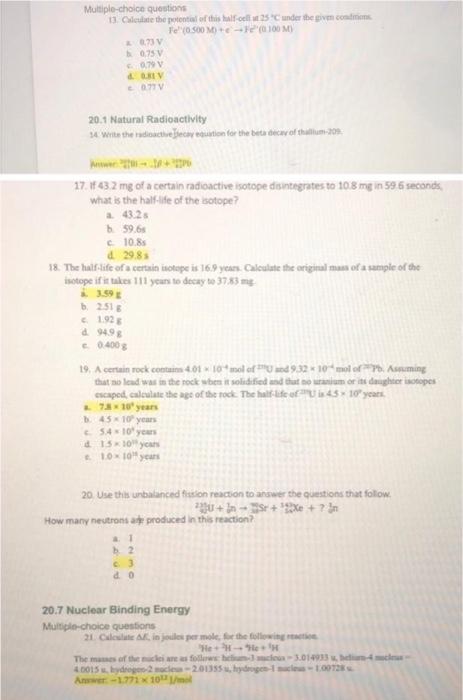 Solved Multiple-choice questions a. 8.23 V b. 0.75 V c. 0.78 | Chegg.com