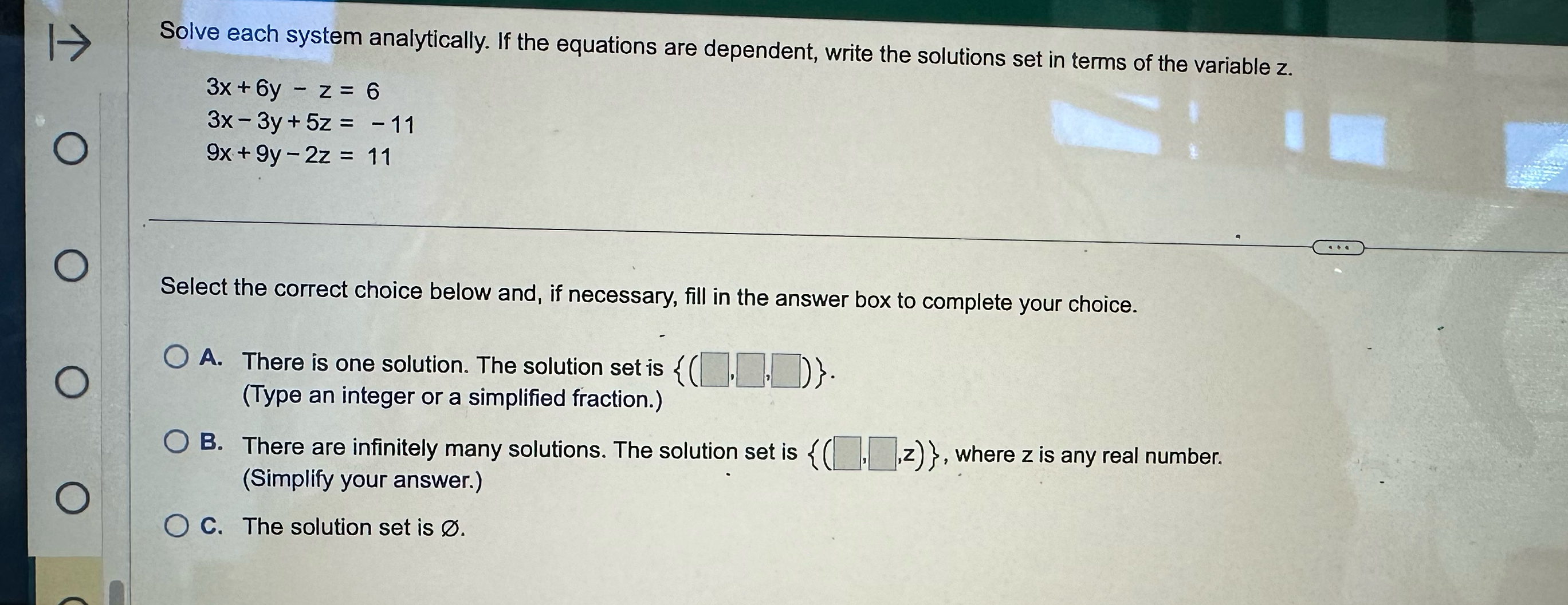 Solved Solve each system analytically. If the equations are | Chegg.com