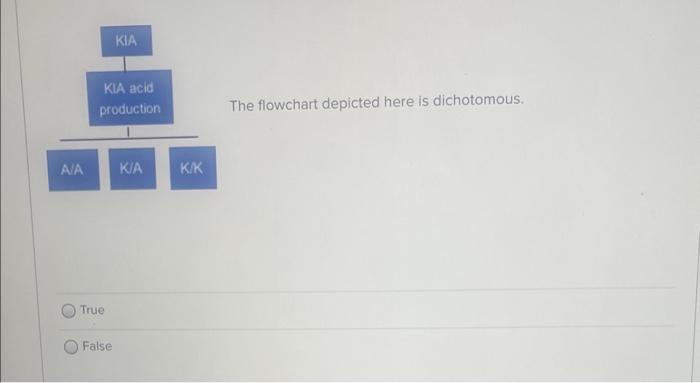 Solved The flowchart depicted here is dichotomous. True | Chegg.com